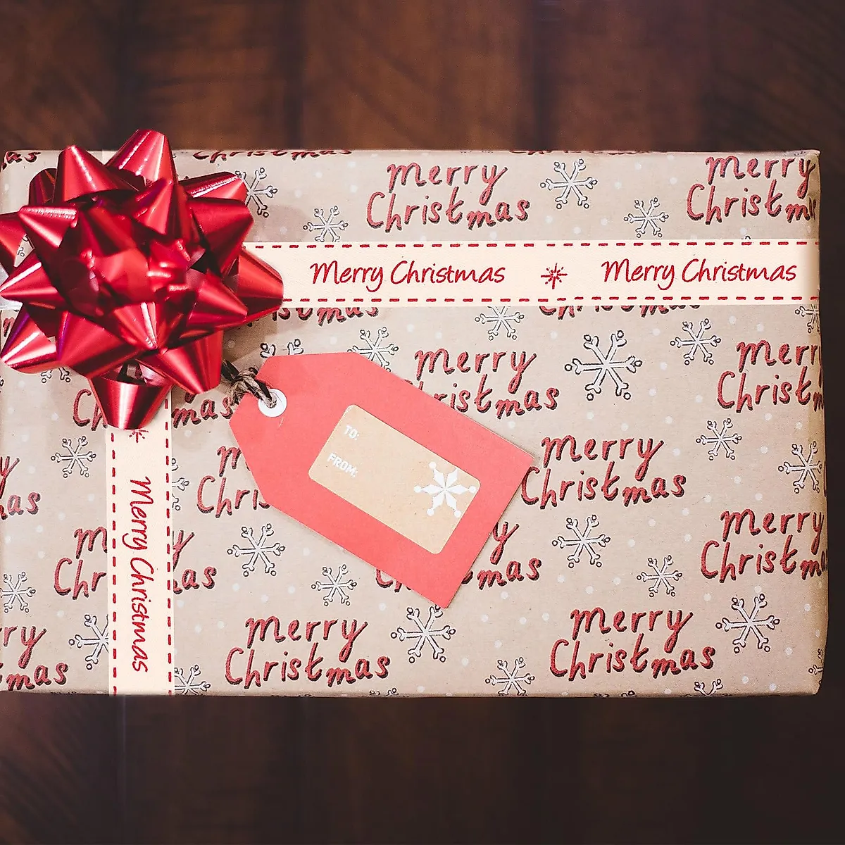 1 Roll Merry Christmas Themed Decorative Ribbon White Wrapping Ribbon Merry Christmas Cotton Ribbon for Home Decor Wrapping