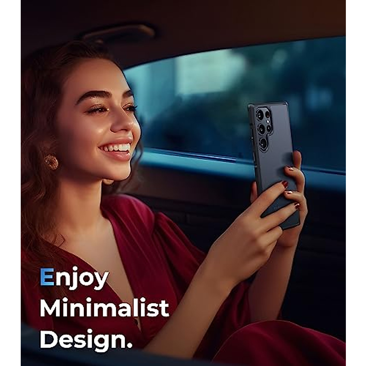 Simtect Shockproof for Samsung Galaxy S23 Ultra Case [Military Grade Drop Tested] [Ultimate Silky Touch] Translucent Matte Hard Back & Soft Edge Slim Protective Case for Galaxy S23 Ultra 6.8", Black