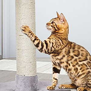 MIAO PAW 6Cat Tree Tower Condo Sisal Post Scratching Furniture Activity Center Play House Cat Bed Grey