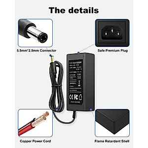 DC 12 Volt 5 Amp Power Supply 60W AC Adapter 100-240V 50-60Hz AC to DC 12V 5A Power Adapter Transformer with 5.5mm x 2.5mm DC Outlet Plug for LED Strip Light CCTV Camera 3D Printer...