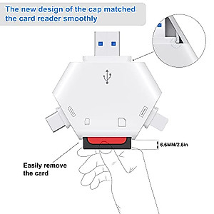 SD Card Reader for iPhone, Triangle Memory Card Reader for iPhone 15/iPad/Android/Mac/PC/Laptop Trail Game Camera Viewer Supports SD/Tf Card Micro SD Card Adapter for MacBook Pro/Air No App Required
