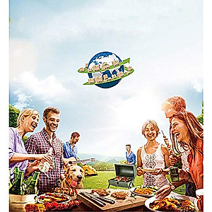 Charcoal Grill Barbecue Portable BBQ - Portable Wood Pellet Grill with Thermometer Tabletop Outdoor Smoker BBQ for Picnic Garden Terrace Camping Travel 16.53''x11.41''x14.56''