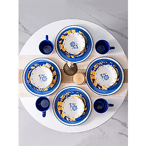 Wisenvoy Plates and Bowls Sets Dish Set Ceramic Dinnerware Sets Plate Set Porcelain Dishes Set for 4 Dinner Plates