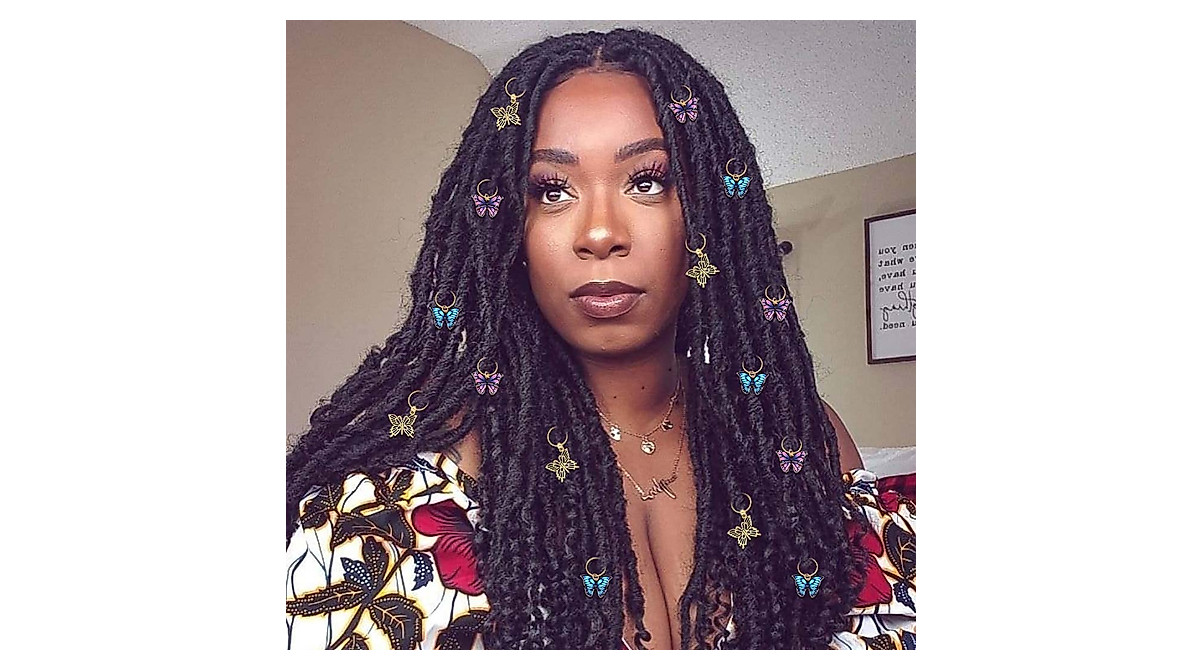 Formery Loc Jewelry Hair Gold Butterfly Charms Braids Jewels Clips Locs ...