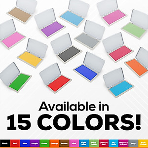 Metal Case Stamp Pad Medium Size, Dry - Size: 3" x 4" - Choose from 15 Ink Colors