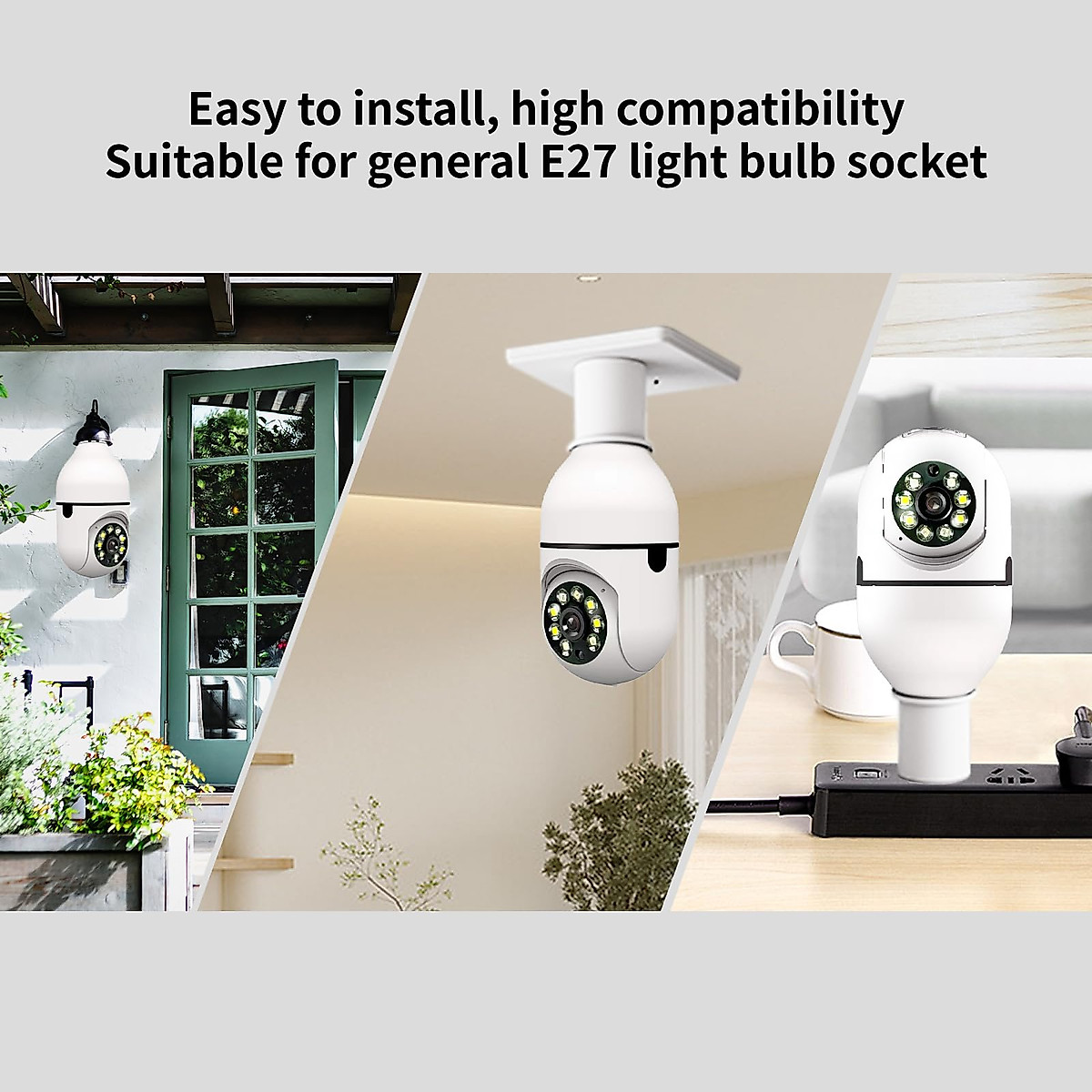 GuFamily Light Bulb Camera 2K Night Vision Security Surveillance Camera Support 2.4GHZ & 5GHz WiFi Camera Remote Control Outdoor Camera Motion Detection & Tracking Cam, Cloud & SD Card Storage