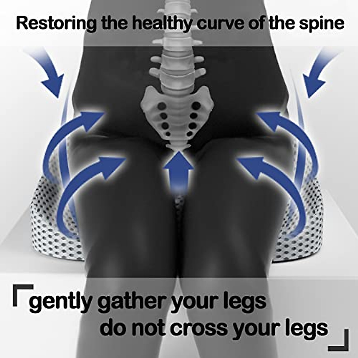 LASULEN Original Daily Cushion Orthopedic Seat Pillow, Seat Solutions Orthopedic Seat Cushion, Orthopedic Seat Cushion, Orthopedic Seat Cushion for Hip Pain, Orthopedic Memory Foam Seat Cushion