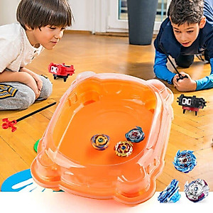 Bey Battling Top Burst Toy Blade Set Game Complete Battle Game Set with Stadium, 6 Battling Tops and 2 Launchers, Toys for 6 Year Old Boys & Girls & Up