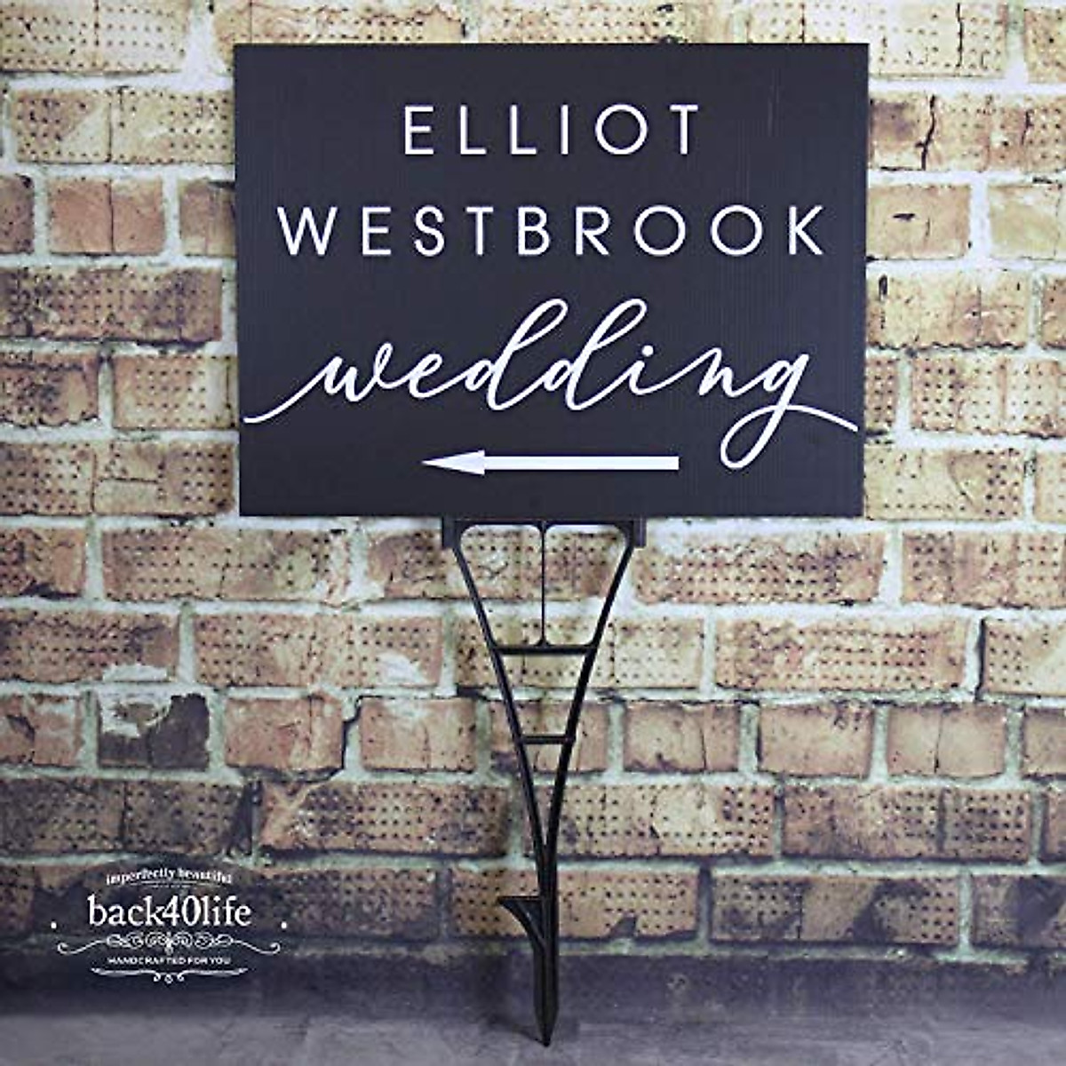 Back40Life - Wedding Reception Parking Info Sign - Coroplast Plastic Sign Customized (W-020)