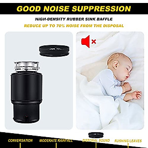 Sink Baffle Garbage Disposal Splash Guards Replacement for Evolution Series Drain Plugs Quiet Collar Food Waste Disposer Accessories 3 3/8" Inch 2PCS