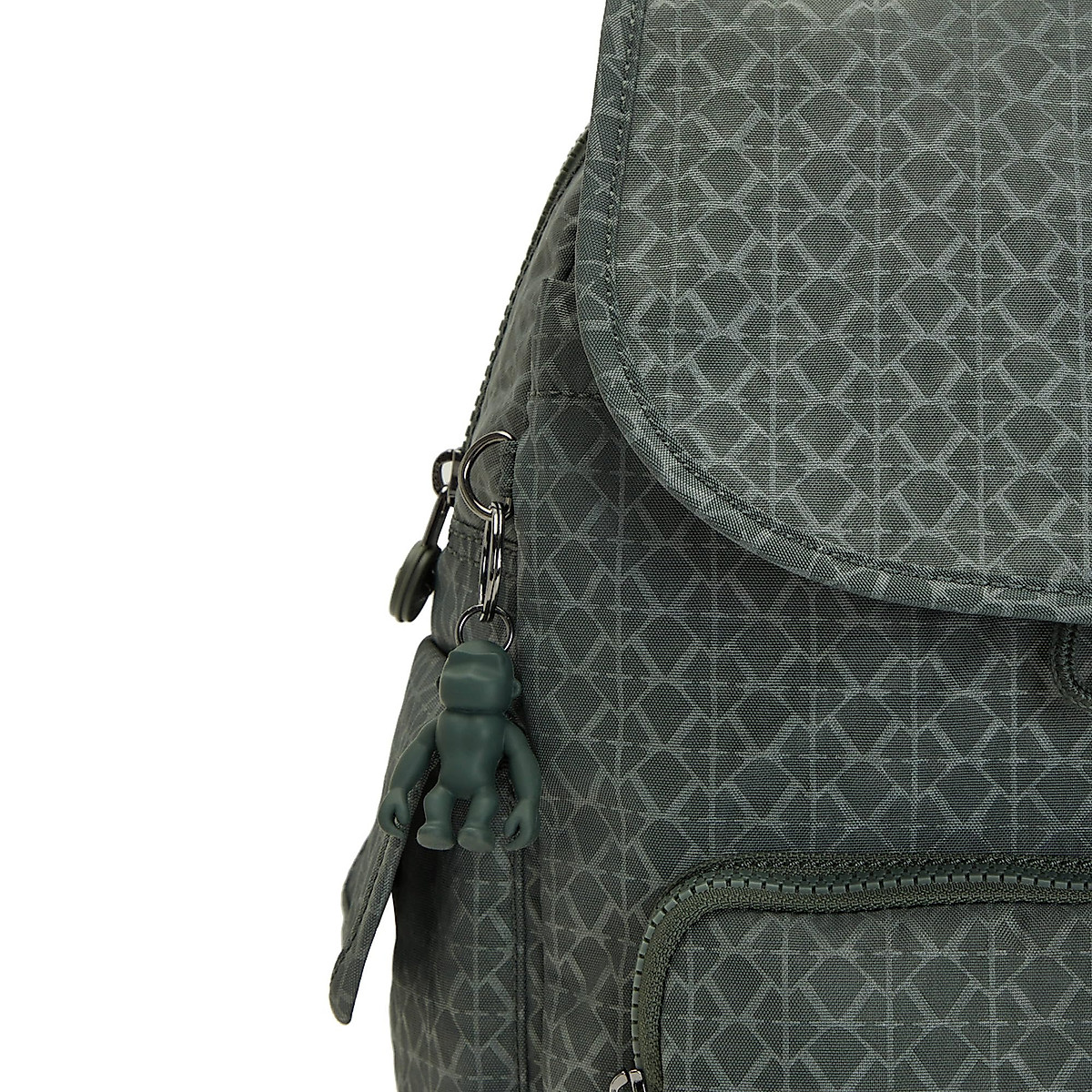 Kipling City Pack Small Printed Backpack Sign Green Emb