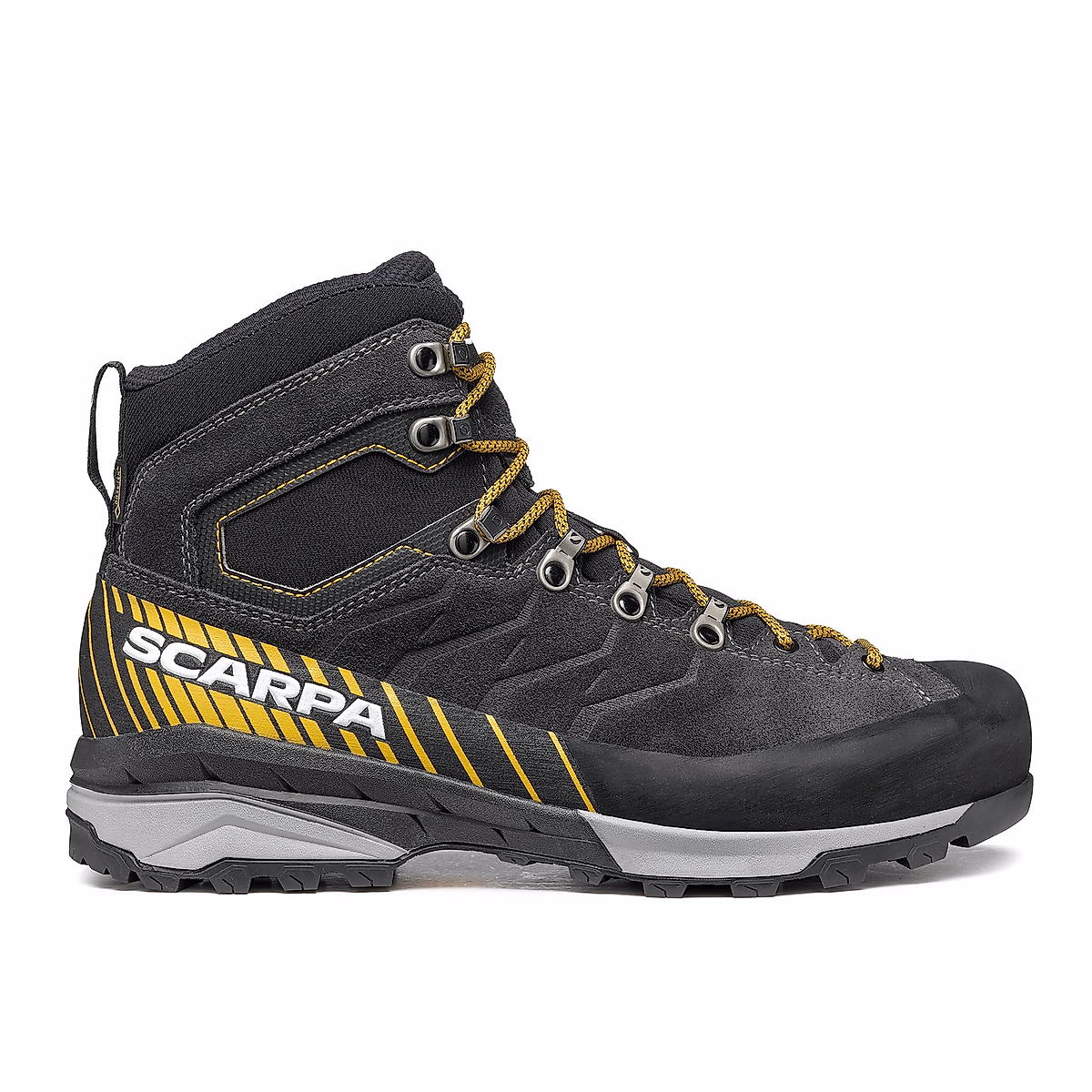 SCARPA Men's Mescalito Trk GTX Waterproof Gore-Tex Boots for Hiking and Backpacking - Dark Anthracite/Mustard - 11-11.5