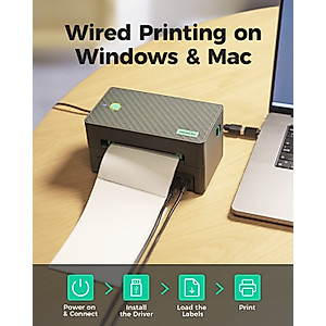 paperang - Bluetooth & USB Thermal Printer for Shipping Label (4 x 6 in), 203 DPI Portable Sticker Maker, Wireless Printing from iOS & Android Phone via App, Connect Mac & Windows OS with USB