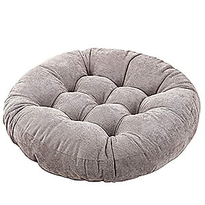 Tiita Floor Pillows Cushions Round Chair Cushion Outdoor Seat Pads for Sitting Meditation Yoga Living Room Sofa Balcony 22x22 Inch, Grey