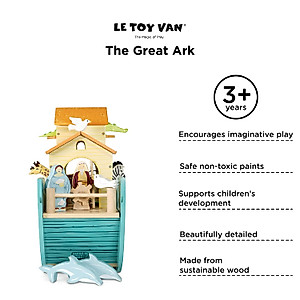 Le Toy Van - Pretend Play Educational Wooden Ark Role Play Toy | Suitable for A Boy Or A Girl 3 Years Old Or Older (TV259)