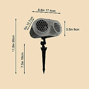 MIS1950s Christmas Snowflake Projector Lights Outdoor Indoor, Upgraded Dynamic Bright LED Snowfall Show Projector, Waterproof Garden Decorative Lighting Xmas Home Party Holiday Patio Decor (Black)