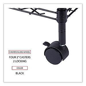 Alera FW601416BL Compact Rolling File Cart, 15 1/4w x 12 3/8d x 21h, Black