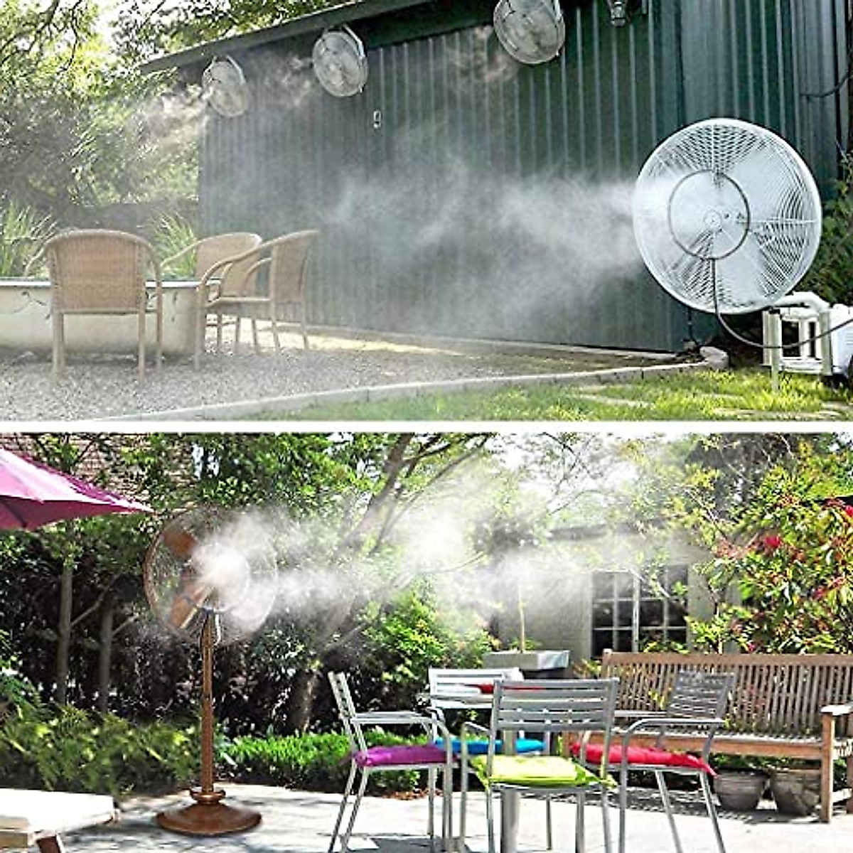 Attach Misting Fan - Outdoor Spray Fan Tubing Set, Misting Fan Cooler for Outdoor Patio Garden Water Cooling Fan Cooler Accessories (Black)