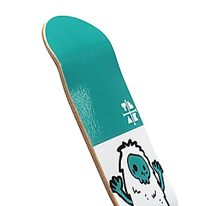 Teak Tuning Premium Fingerboard Graphic Deck, Teal Yeti - 32mm x 97mm - Heat Transfer Graphics, Pro Shape & Size - Pre-Drilled Holes - Includes Prolific Foam Tape