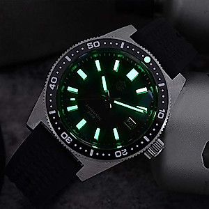 san martin 62Mas Diver Mechanical Automatic Men Watch Stainless Steel NH35 Ceramic Bezel Sunray Dial Sapphire Glass (Model 1)