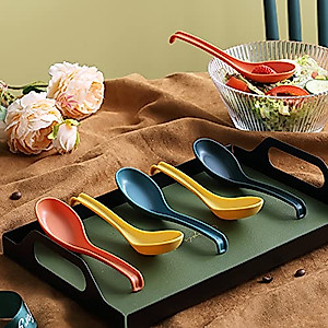 Evanda Soup Spoon, ECO Friendly Dinner Spoon,Made of Food Grade PP, BPA Free,Easy Clean,Dishwasher Safe Set of 12(Mix Color)