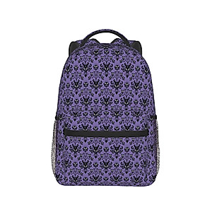 BONDIJ Haunted Mansion Unisex Large Backpack Lightweight Canvas Bag Cute Travel Backpacks
