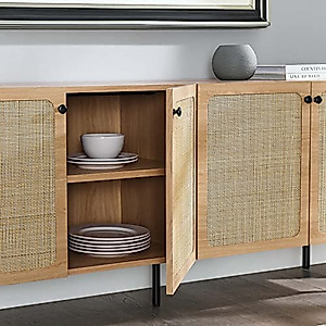Modway Chaucer Modern Wood Grain Buffet Table Sideboard in Oak