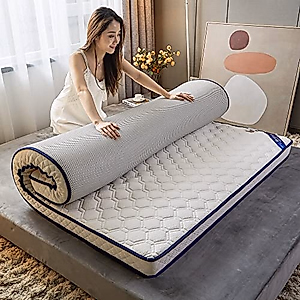 QQCC Mattress Topper Bedding Tatami Bed Memory Foam- Filled Mattress Single Or Double Foldable Latex Mattress Floor-to- Ceiling Soft King (Color : NO-3, Size : Thickness 9cm)