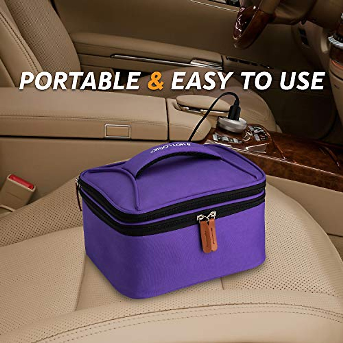 HotLogic 16801174-PUR Food Warming Tote Lunch Bag Plus 12V, Purple