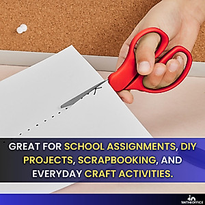 1InTheOffice Scissors for School Kids, Blunt Tip Scissors, Kids Blunt End Scissors, Kids Safe Scissors Kid Scissors Blunt Tip, Small Safety Scissors, Blue (2 Pack)