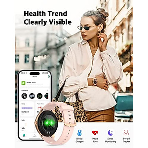 Gydom Smart Watch for Women Answer/Make Call, 1.28" Touch Screen Fitness Tracker with Blood Oxygen/Heart Rate/Sleep Monitor, 100 Sport Modes, IP68 Waterproof Smartwatch for Android iPhone