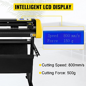 VEVOR Vinyl Cutter Machine, 34 in / 870 mm Max Paper Feed Cutting Plotter, Automatic Camera Contour Cutting LCD Screen Printer with Stand Adjustable Force and Speed for Sign Making Plotter Cutter