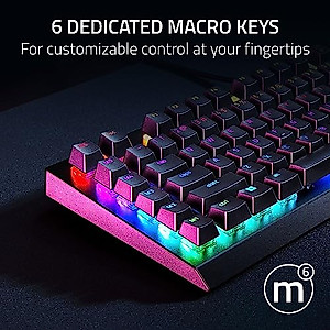 Razer BlackWidow V4 X - Mechanical Gaming Keyboard: Yellow Switches Linear & Silent - 6 Dedicated Macro Keys - Chroma RGB - Doubleshot ABS Keycaps - Media Controls - Sound Dampening & Stabilizers