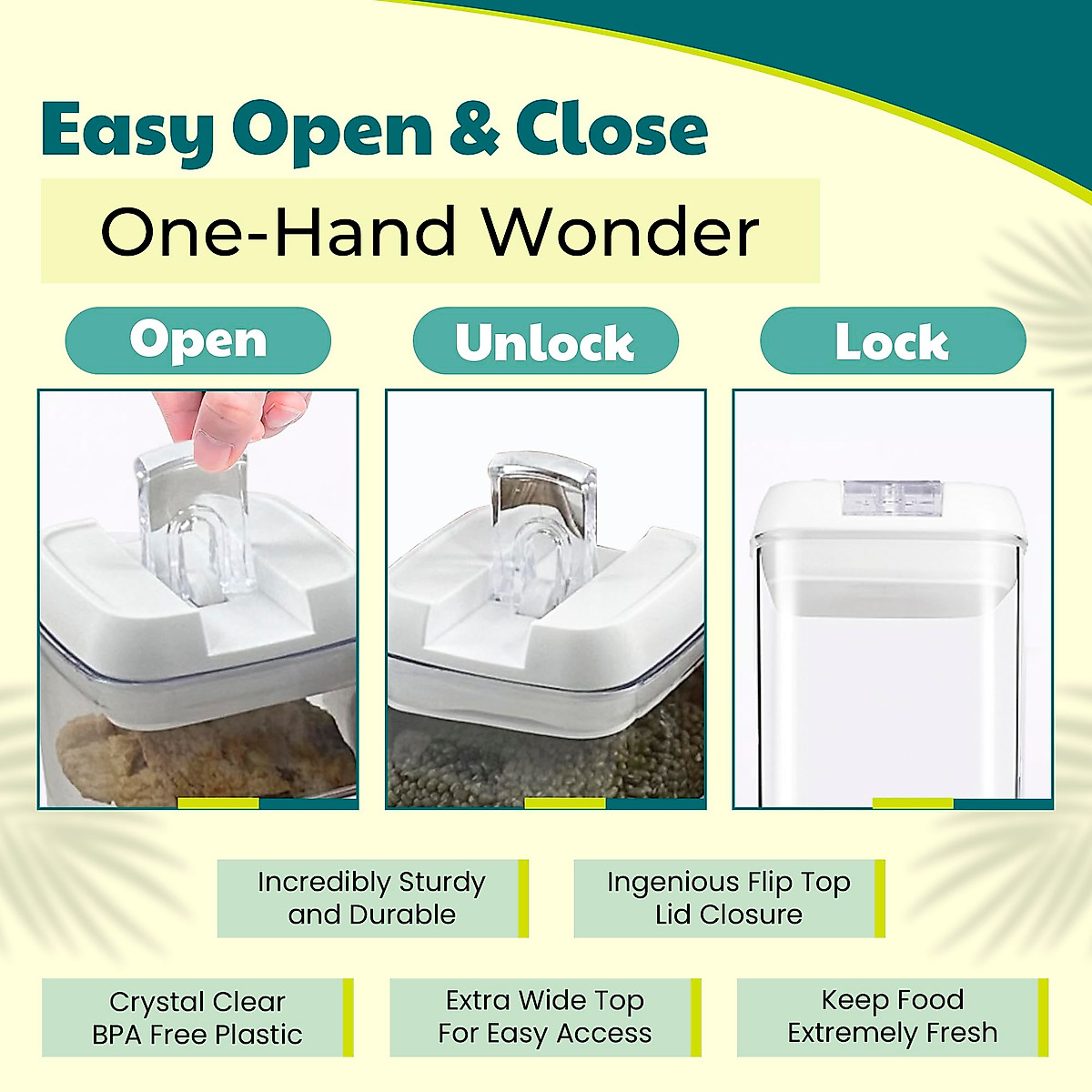 NextG Ideaz Airtight Food Storage Containers, 7-Piece Set, BPA-Free, Stackable, Transparent Plastic Canisters with White Interchangeable Lid for Kitchen Pantry