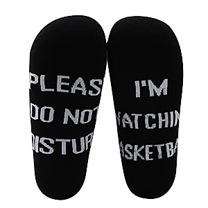 ZJXHPO Basketball Crew Sock Please Do Not Disture I'm Watching Basketball Novelty Sock For Basketball Lover Gift (Disture Basketball)