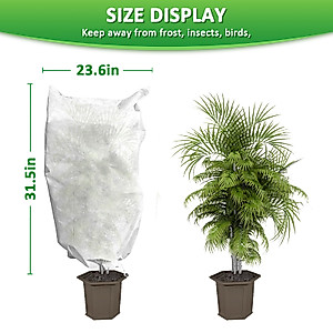 EAONE 12 Pack Plant Covers Freeze Protection, 32x 47'' Winter Frost Blankets for Outdoor Plants Reusable Plant Protector Drawstring Bags for Cold Frost Freeze Sun Protection Bird Insect Prevention