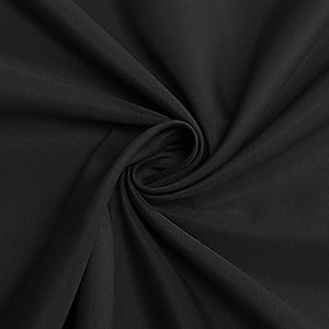 sancua Round Tablecloth - 60 Inch - Water Resistant Spill Proof Washable Polyester Table Cloth Decorative Fabric Table Cover for Dining Table, Buffet Parties and Camping, Black