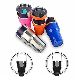 sweetfamily 2 Replacement Lids for Stainless Steel Tumbler Travel Cup,3.1 to 3.15 INCH Cup Mouth Compatible with YETI Rambler and More Tumbler Cups,Spill Proof Splash Resistant Sliding Covers (20 OZ)