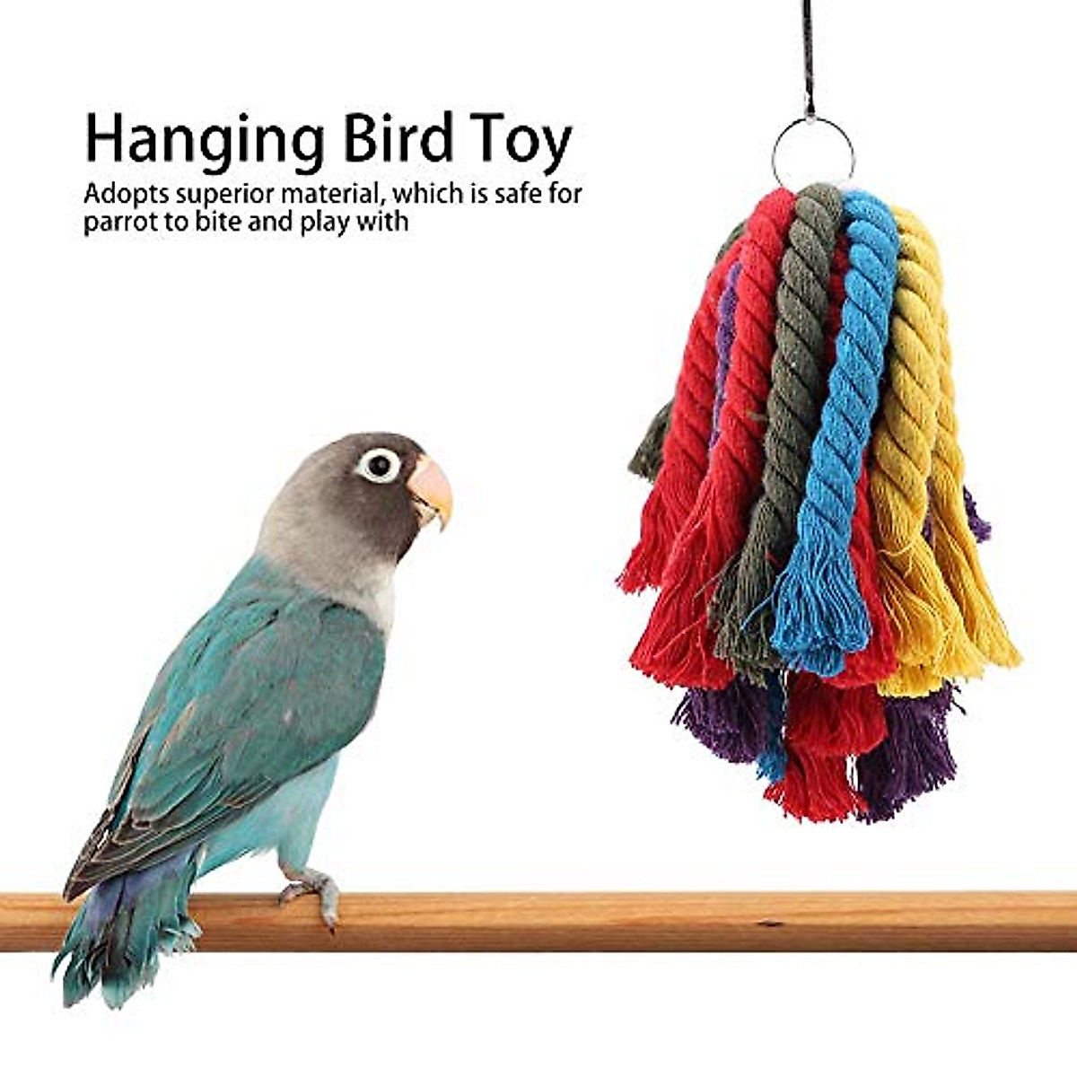 Parrot Rope Toys Colorful Cotton Rope Hanging Parrots Chewing Toys Durable Pet Supply Parrots Cage Accessories Chew Toys