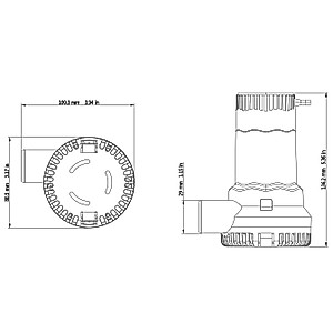 AIRTAK Bilge Pump for Boat DC12V 1500GPH Small Bilge Pump 12 Volt Electric Water Pump Low Noise