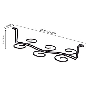 6 Bottles Wine Glass Rack,Cup Glass Stemware Iron Hanging Holder Organizer Under Cabinet Display Shelf Cup Storagefor Bar Kitchen