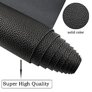 AOUXSEEM 11.8" x 52"(30cm x 132cm) Faux Leather Roll for Bows Earrings Handbag Wallet Purses Sewing Craft Making Handmade Synthetic Fabric (Classic Black)