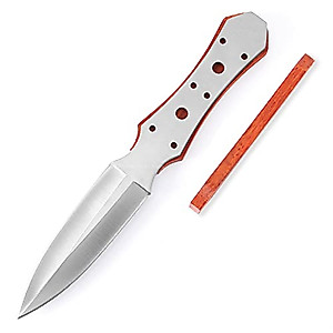 EZSMITH Double Skinner Knife Kit - DIY Fixed Blade Knife Making Series - (Blade Blank & Pinstock w/Padauk Handle Scales) - (USA Design) - (Gift Boxed) - (by KnifeKits)