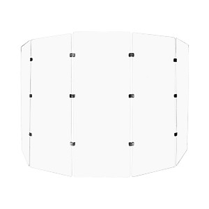 PENNZONI Drum Shield 5ft w/Chrome Hinges, Comes w/ 5 Drum Panels, & Chrome Hinges, Premium Clear Acrylic Panels, Drum Screen