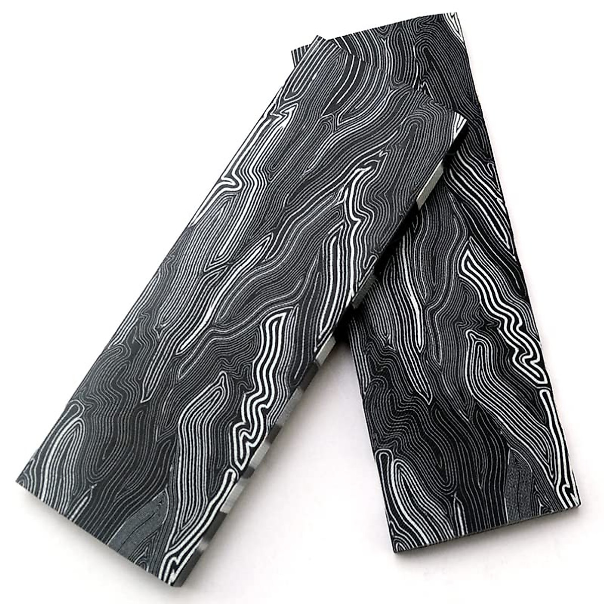 GROWRS 3 piece of G10 knife handle material Damascus pattern DIY knife handle composite material (Color : B+W 120X43X8MM)