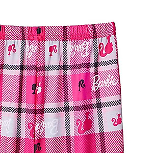 Barbie Girls Pajama Pants and Sleep Shirt Sets for Kids 4 Piece Sleepwear Set for Girls Pink-heather