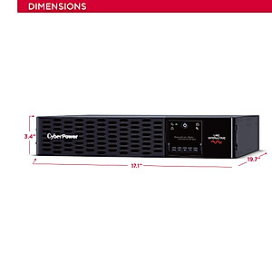 CyberPower PR3000RT2UN Smart App Sinewave UPS System, 3000VA/3000W, 9 Outlets, 2U Rack/Tower, AVR, Pre-Installed RMCARD205