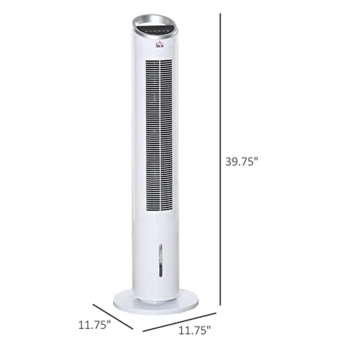 HOMCOM 40" Evaporative Air Cooler for Home Office, 3-In-1 Ice Cooling Fan with Humidifier, Oscillating, 3 Modes, 3 Speeds, 8H Timer, Remote, LED Display, White