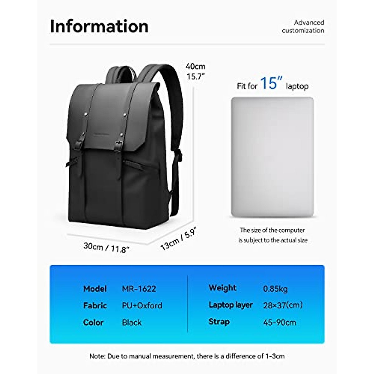 Vintage Backpack School College Versatile Book Bag Fits 15.6 Inch Laptop For Men&Women Classy Daypack Office Work Mochila Knapsack