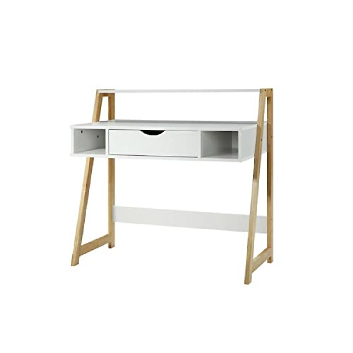 4D Concepts Heidi Collection Desk, White and Natural Wood